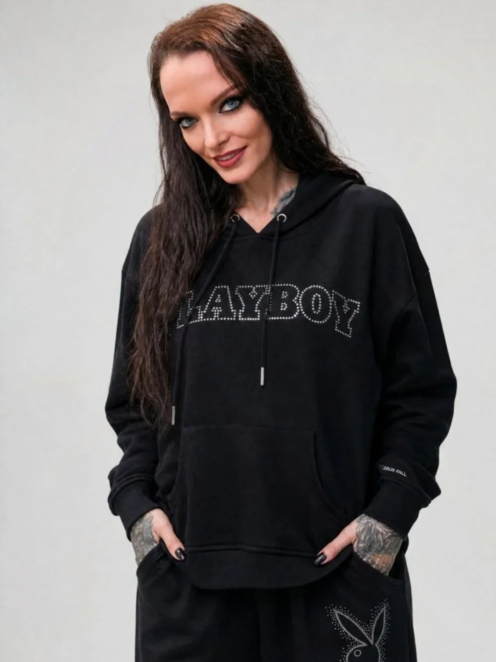 PLAYBOY | Tops | Playboy By Dolls Kill Rhinestone Logo Hoodie Pullover ...